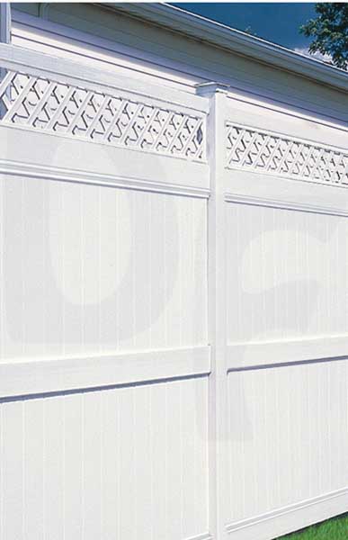 Bufftech Galveston with Lattice Accent Vinyl Fence - Lowest Price Available